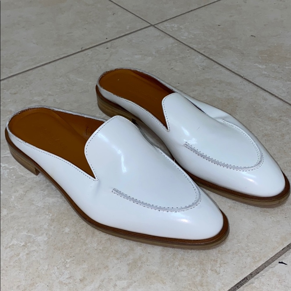 Everlane Modern Mule White Leather Loafer - Gem